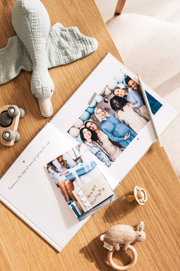 Fyllbooks Mijn babyshower boek - Linnen Taupe Kopen? ⋆ Invulboekjes.nl