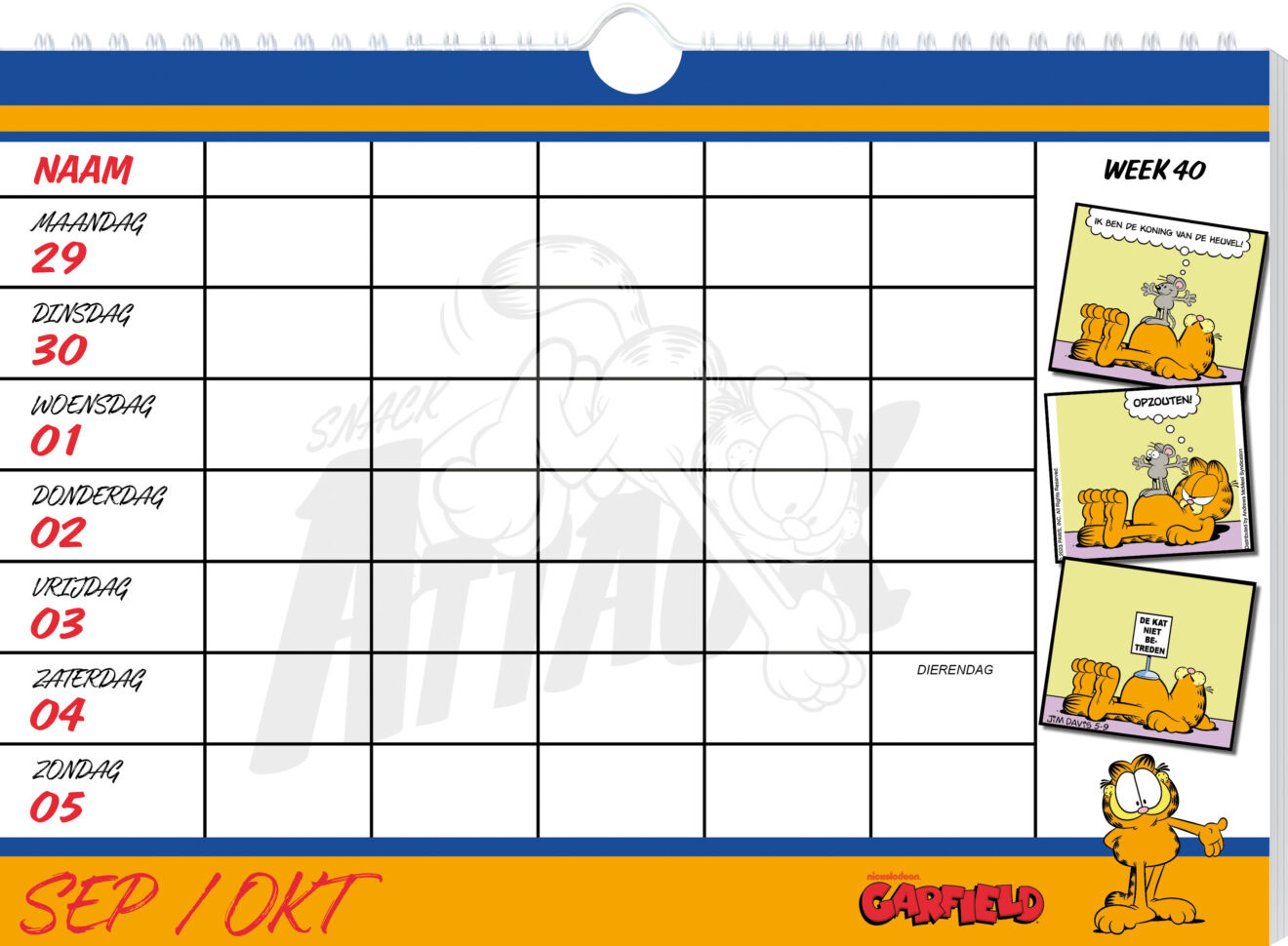 Garfield familieplanner - 2025 Kopen? ⋆ Invulboekjes.nl
